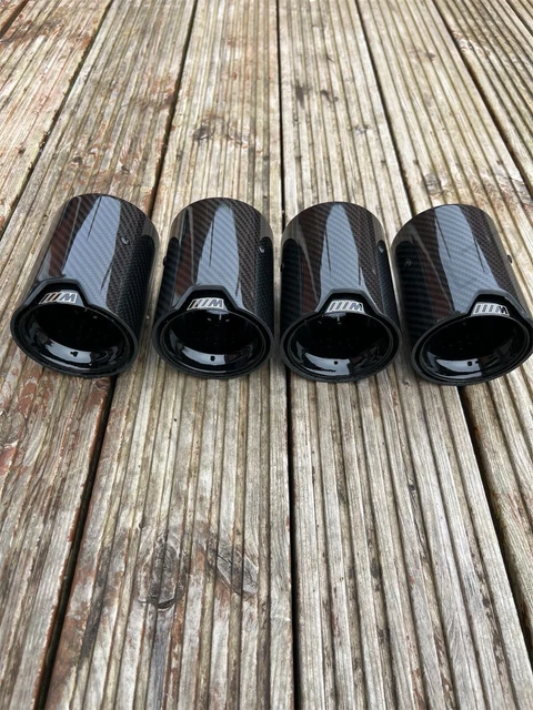 4 X BMW M5/M8 M Performance Black Carbon Fibre Exhaust Tips (F90/F91 ...