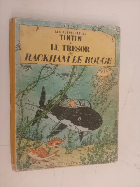ANCIEN ALBUM TINTIN "le trésor de Rackham le rouge" B12 1955 en bon ...