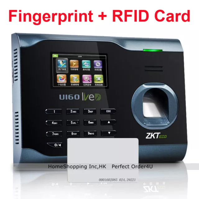 ZKTECO BIOMETRIC FINGERPRINT&RFID Card Attendance Time Clock WiFi +TCP ...
