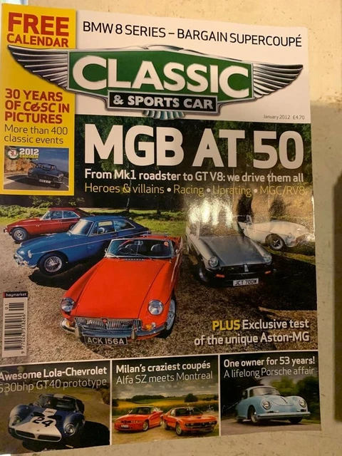 CLASSIC AND SPORTSCAR MAGAZINE complete 2012 year Collection of 12 ...
