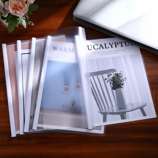 DISPLAY FOLDER CLEAR Book Cover Report Binder Sliding Bar Holder $31.23 ...