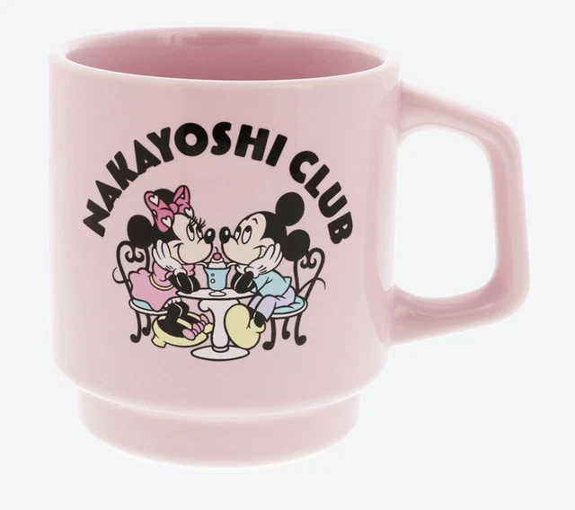 JAPAN TOKYO DISNEY Resort Mickey & Minnie Mag cup NAKAYOSHI CLUB Pink ...