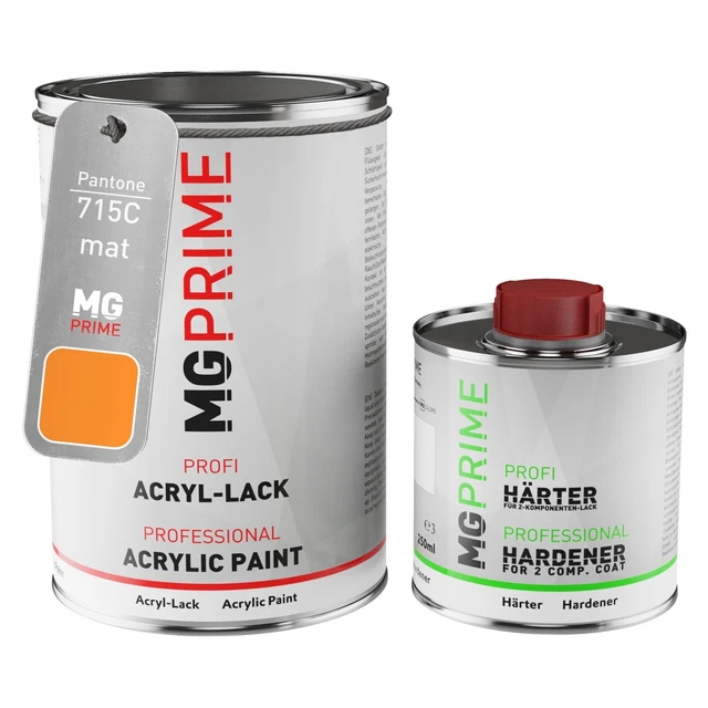PANTONE 715C ORANGE mat peinture acrylique 1,5 Litres 1500 ml ...