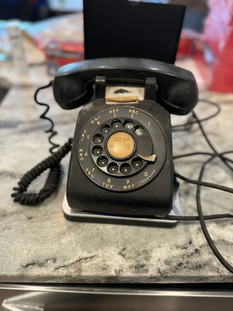 VINTAGE BELL SYSTEM Made By Western Electric Black Rotary Telephone ...