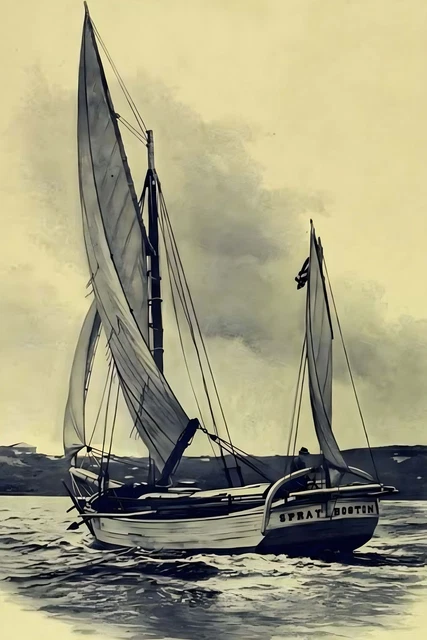 VINTAGE NAUTICAL BOAT Poster 🌊⛵ - 1970s Marine Art Print - 24x36 ...