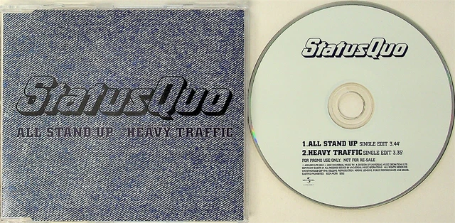 STATUS QUO -ALL Stand Up & Heavy Traffic 2-Track PROMO CD (2002) Single Edits £9.99 - PicClick UK