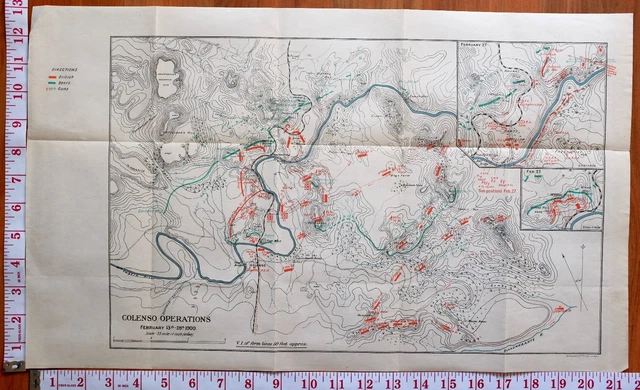 BOER WAR ERA Map/Battle Plan Colenso Operations 13-28 Feb 1900 Troop ...