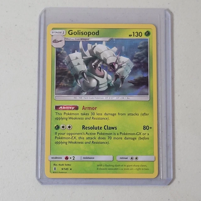 POKEMON TCG GOLISOPOD Sun & Moon Guardians Rising 9/145 Holo Rare NM/M ...
