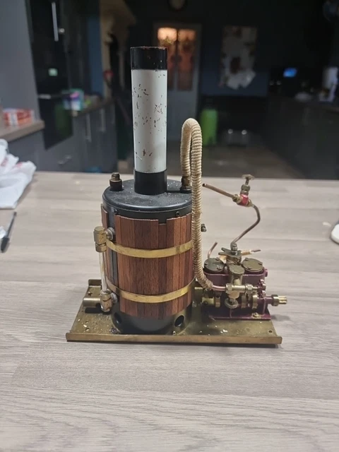 LIVE STEAM STUART Puffin Engine Vertical Marine Steam Plant With Copper ...