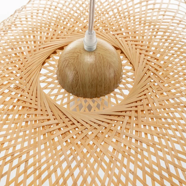NATURAL HAND-WOVEN BAMBOO Wave Pendant Lamp - Large $226.11 - PicClick AU