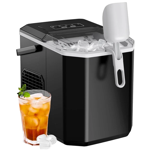 ICE MAKER MACHINE, Portable Ice Maker with Carry Handle, Self-Cleaning ...
