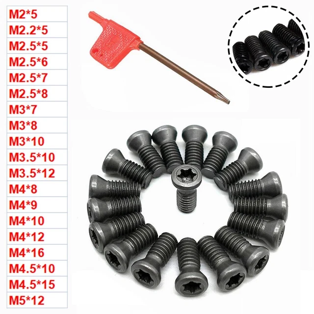 50X M2 M2.5 M3 M3.5 M5 Torx Screws For Replace Carbide Blades CNC Lathe Tools £8.42 - PicClick UK