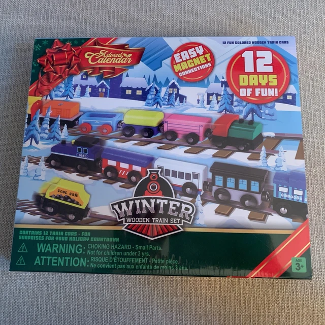 12-PIECE WOODEN TRAIN Advent Calendar for Kids – Christmas Countdown ...