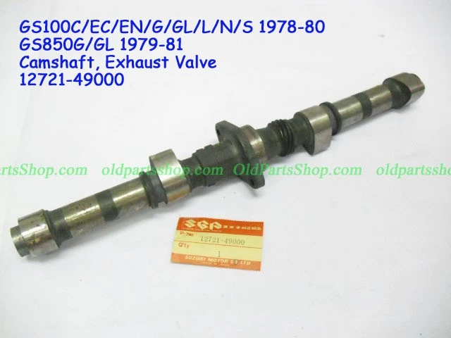 SUZUKI GS1000 CAMSHAFT Exhaust Valve NOS GS850 Exhaust CAM SHAFT OEM ...