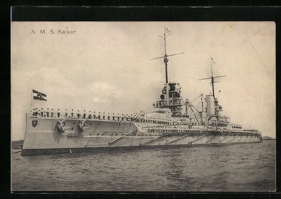 AK NAVIRE DE Guerre SMS Kaiser Sur Reede 1916 EUR 10,00 - PicClick FR