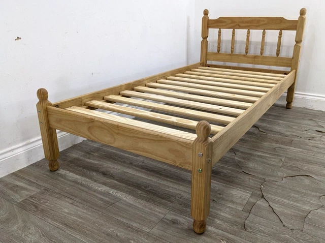 SINGLE BED FRAME Pine Classic Bannister Spindle Headboard FREE DELIVERY ...