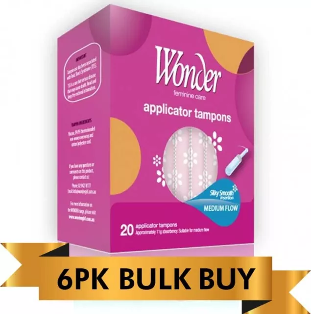 SUPER APPLICATOR TAMPONS Period Care Ultra Absorbent Medium Flow 6 x 20 ...