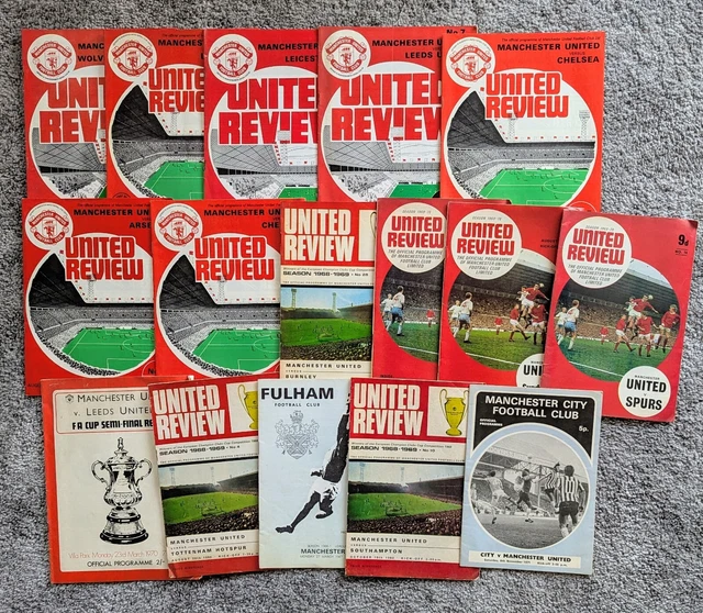 MANCHESTER UNITED FOOTBALL Programmes United Review Vintage 60s & 70s £ ...