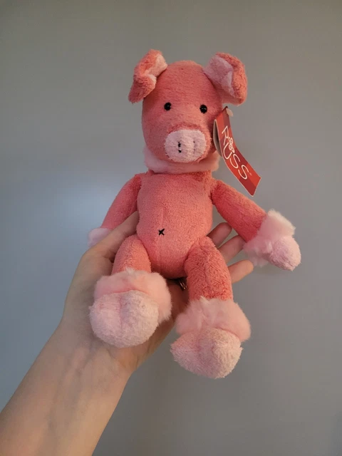 RUSS BERRIE POSIE Pig Pink Farm Animal Soft Toy Plush Comforter Soother ...