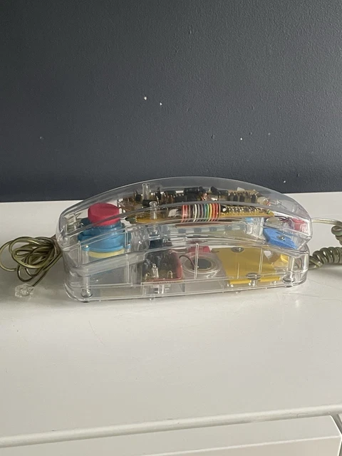 VINTAGE RADIO SHACK ET-858 Clear Trim Transparent Push Button Landline ...