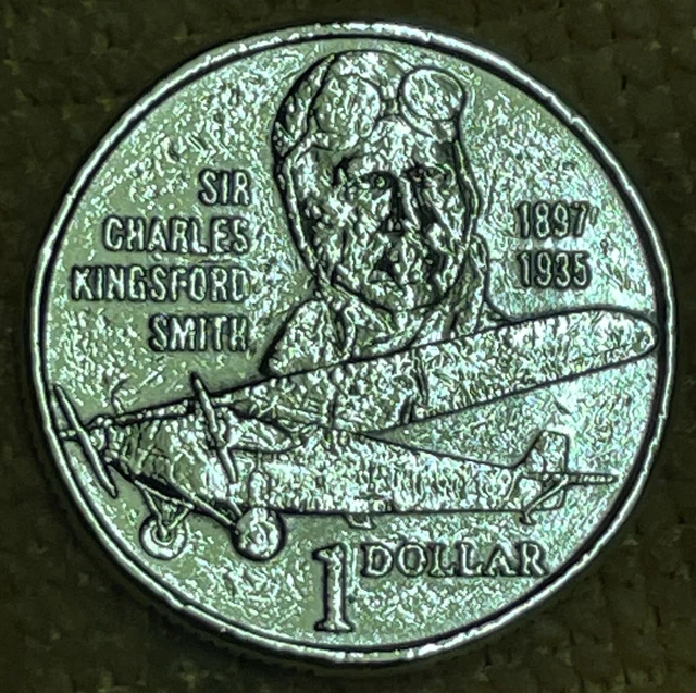 RARE COLLECTORS 1997 $1 ONE DOLLAR COIN SIR CHARLES KINGSFORD SMITH ...