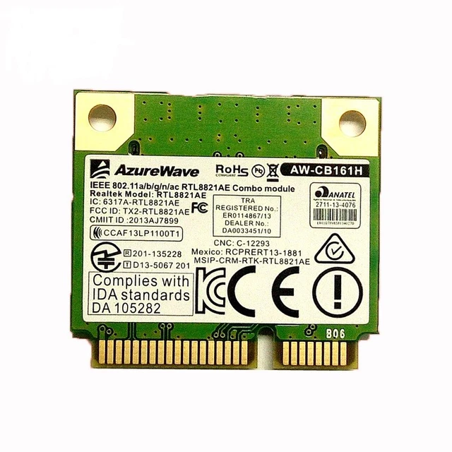 REALTEK RTL8821AE AW-CB161H WIFI Wi-Fi Wireless Card BT4.0 Bluetooth ...