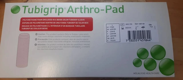 MOLNLYCKE TUBIGRIP ARTHRO-PAD, Biege, Elbow & Knee, size Large. £18.99 ...