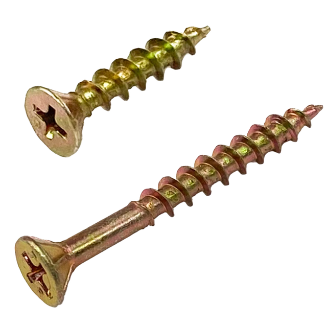 QTY 10 8G-10 x 25mm Wood Screw s Phillips Zinc Yellow Timber Treated ...