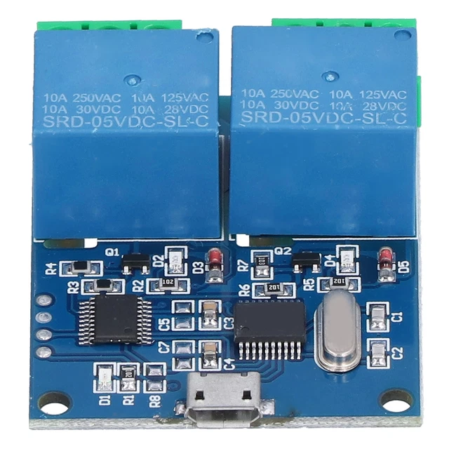 USB RELAY MODULE 2 Way Relay Module With LED For Overcurrent Protection ...