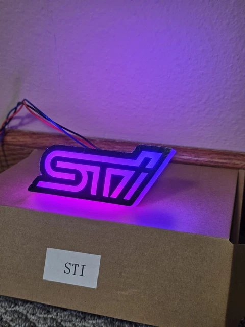 FOR SUBARU STI Front Grille Badge/Emblem Light Up Led RGB Bluetooth ...