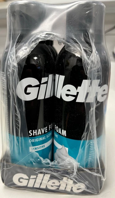 GILLETTE SENSITIVE SHAVE Foam Original Scent 200ml Pack of 6 6156 £7.99 ...