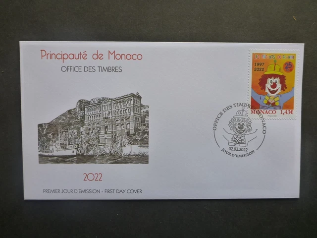 MONACO 2022 25TH Anniv Les Enfants de Frankie FDC First Day Cover $5.50 ...