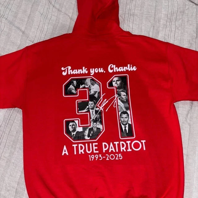 HOODIE 2-SIDE FREEDOM Charlie Kirk Memorial, Thank You Charlie 31 ...
