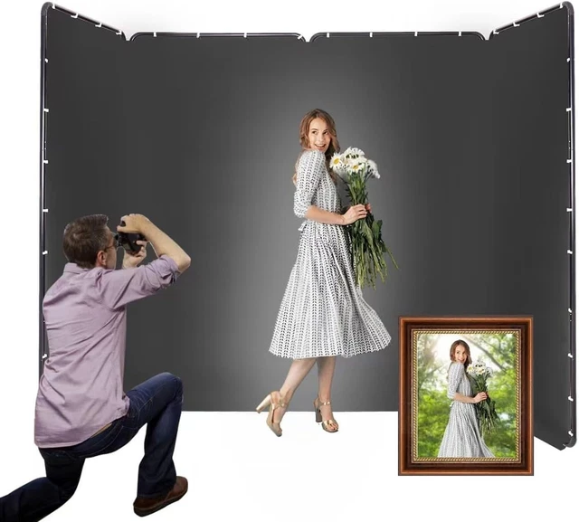 13.12FT * 7.87FT Portable Black Screen Large Screen Background Wall AU ...