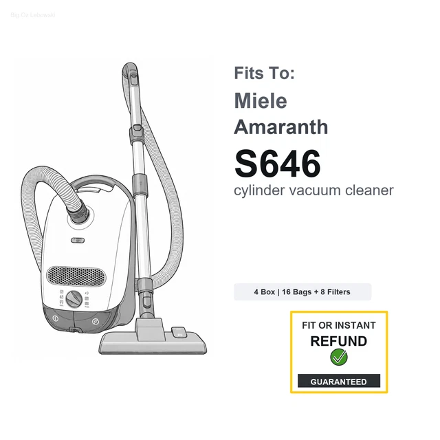 MIELE GN TYPE Vacuum Bags For S646 Amaranth Replaces HyClean 4 Box Free ...
