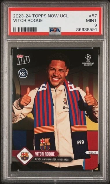 VITOR ROQUE * Psa 9 * 1St Barcelona Rookie Card 2023-24 Topps Now #87 ...