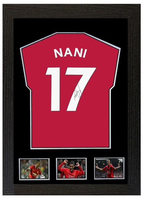 LUIS NANI FOOTBALL Shirt A3 SIGNED FRAMED COLLECTORS DISPLAY PICTURE £ ...