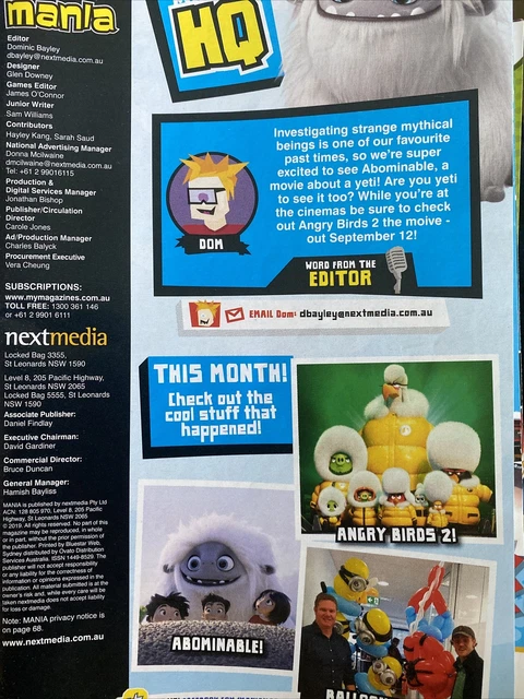 MANIA KID’S MAGAZINE #229 Oct. 2019 “Abominable, Lego Jurassic World ...
