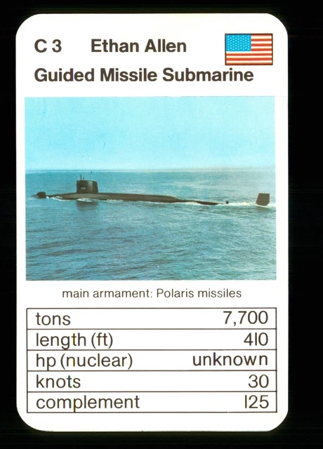 1 X INFO card Warship Guided Missile Submarine Ethan Allen - R092 £2.14 ...