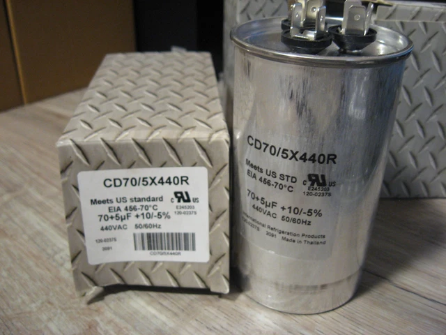 NEW IRP CD70/5X440R Round Run Capacitor - 440 VAC 70+5uF £11.76 ...