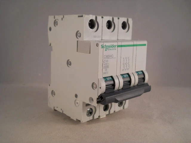 SCHNEIDER MCB 10 Amp Triple Pole 3 Phase Type C 10A C60HC310 Merlin Gerin 25672 £27.95 - PicClick UK
