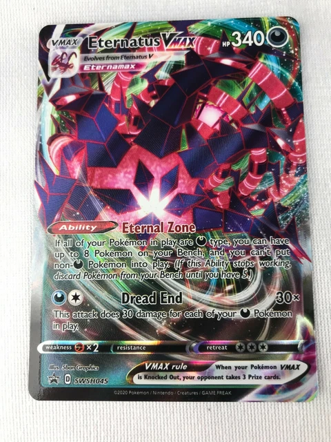 ETERNATUS VMAX FULL ART ULTRA RARE SWSH045 Pokemon Darkness Ablaze Holo ...