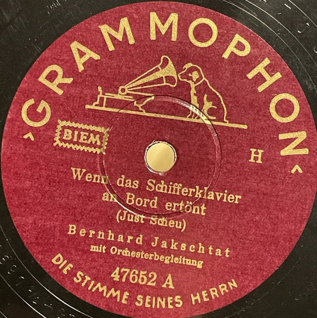 WENN DAS SCHIFFERKLAVIER an Bord - Bernard Jakschtat - GRAMMOPHON 78rpm ...