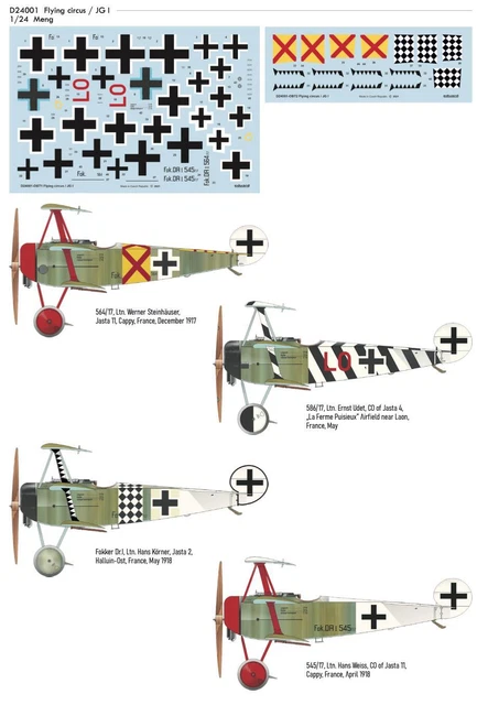 EDUARD D24001 1:24 Fokker Dr.I Triplane Flying circus / JG I £10.77 ...