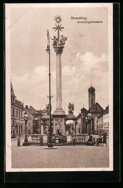 STRAUBING, VISTA SULLA Colonna della Trinità, cartolina EUR 5,00 ...