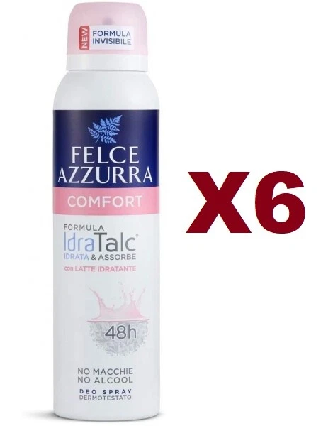 6 PZ FELCE Azzurra Deodorante Comfort Formula Idratalc 48H 150Ml Spray EUR 23,90 - PicClick FR