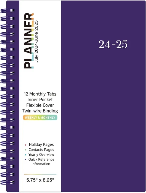 PLANNER 2024-2025 JULY 2024 - June 2025, 2024-2025 Planner £11.74 ...