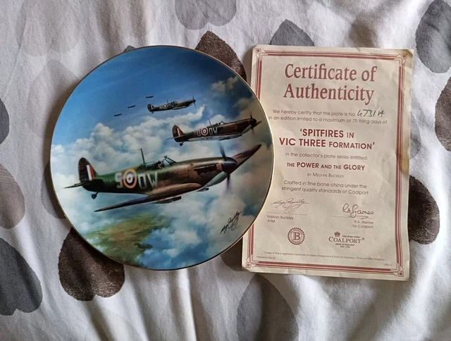 COALPORT WAR PLANE Plate : Spitfires in Vic Three Formation : Power ...