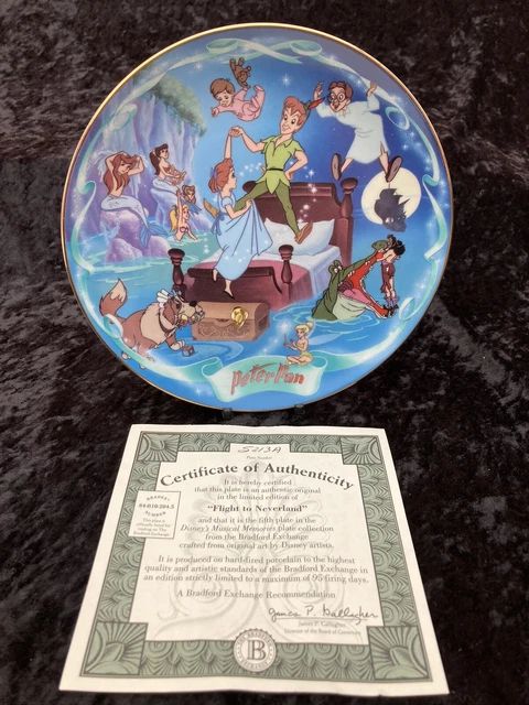 BRADFORD EXCHANGE WALT Disney Musical Memories Peter Pan Musical Plate ...