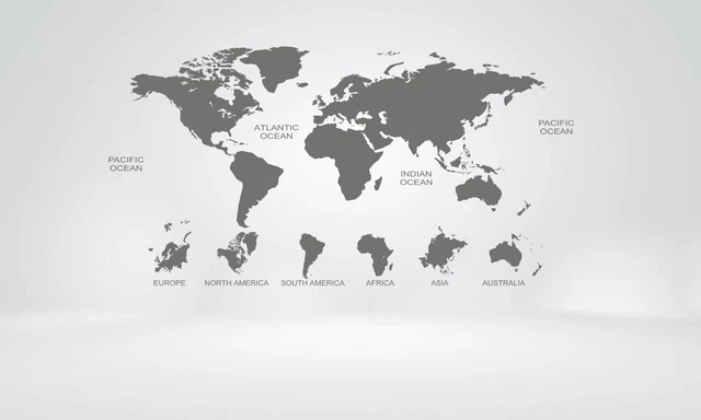 MAP OF THE world Sticker World Map Wall Sticker World maps Decal world ...